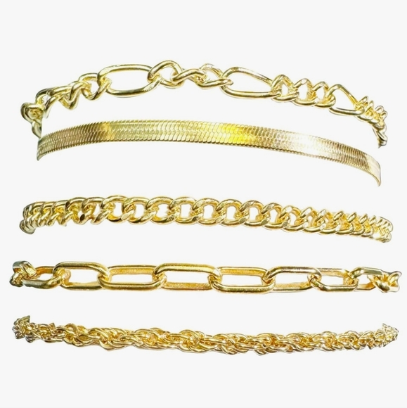 Jewelry | Bracelets Gold Plated Stackable Layering Bracelets Set Of 5 ...